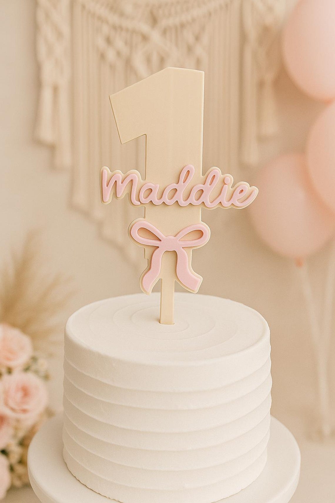 Personalized Ribbon Bow Cake Topper: Coquette Birthday Party Decor - Etsy
