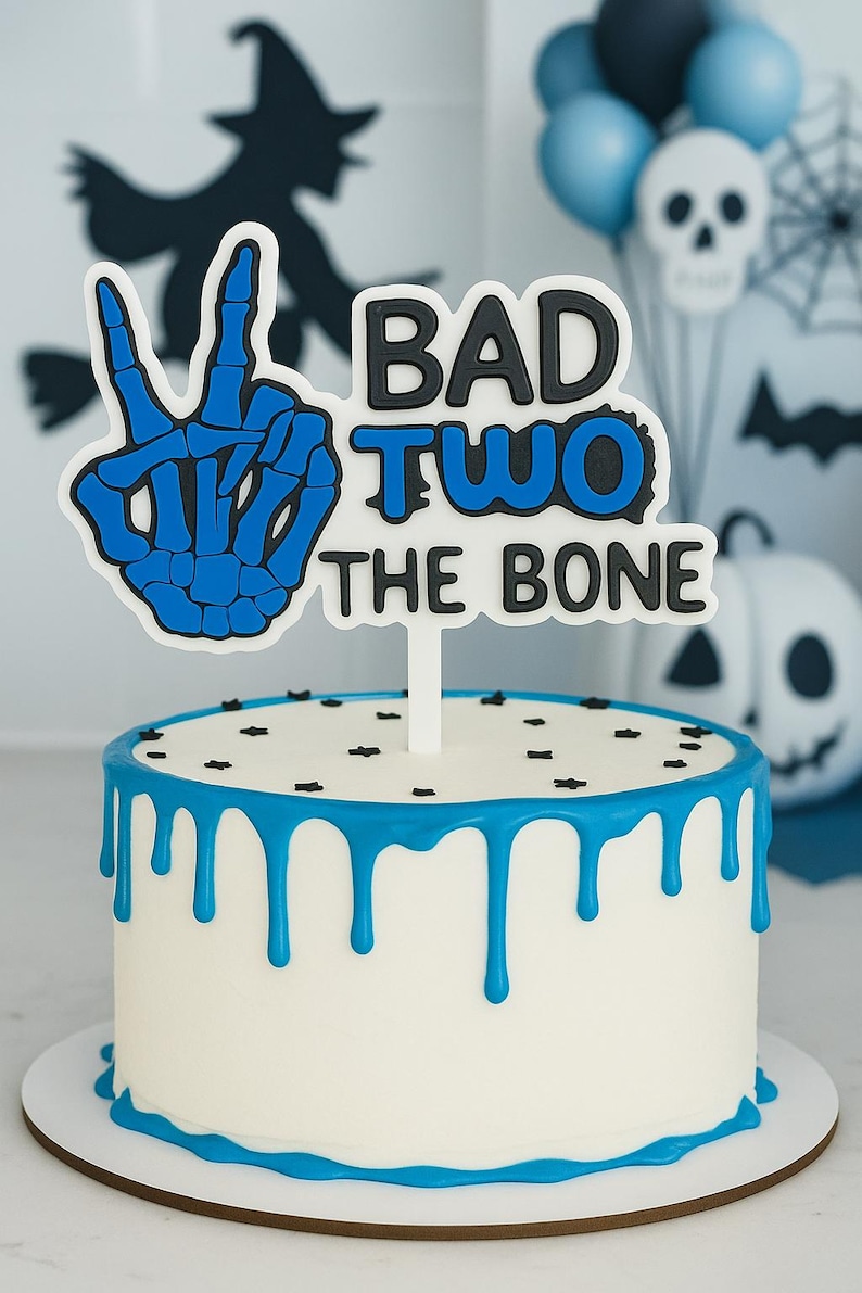 Personalized "bad Two the Bone" Cake Topper - Etsy