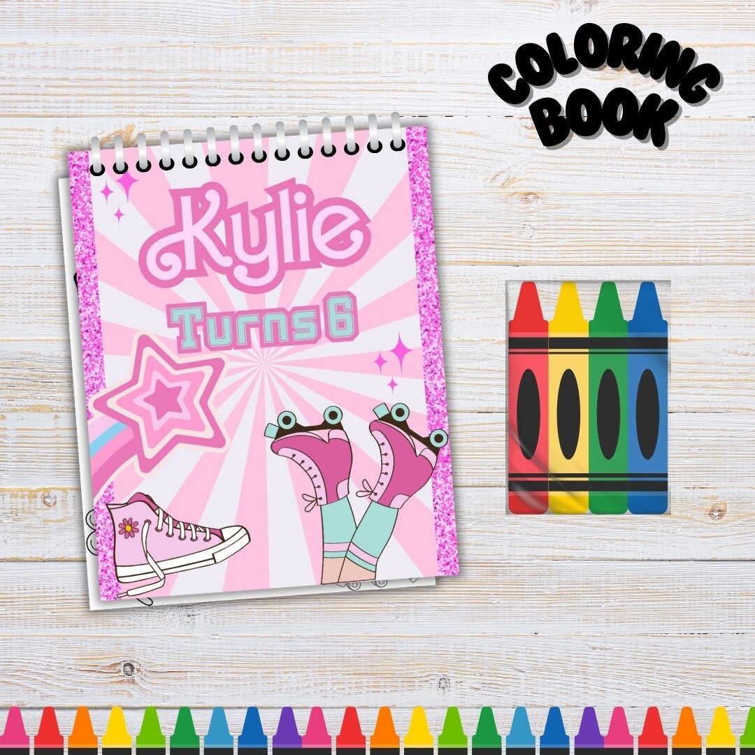 Roller Skates, Roller Skates Mini Coloring Book and Crayons, Roller ...