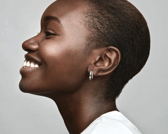 Pave double hoop earrings pandora store
