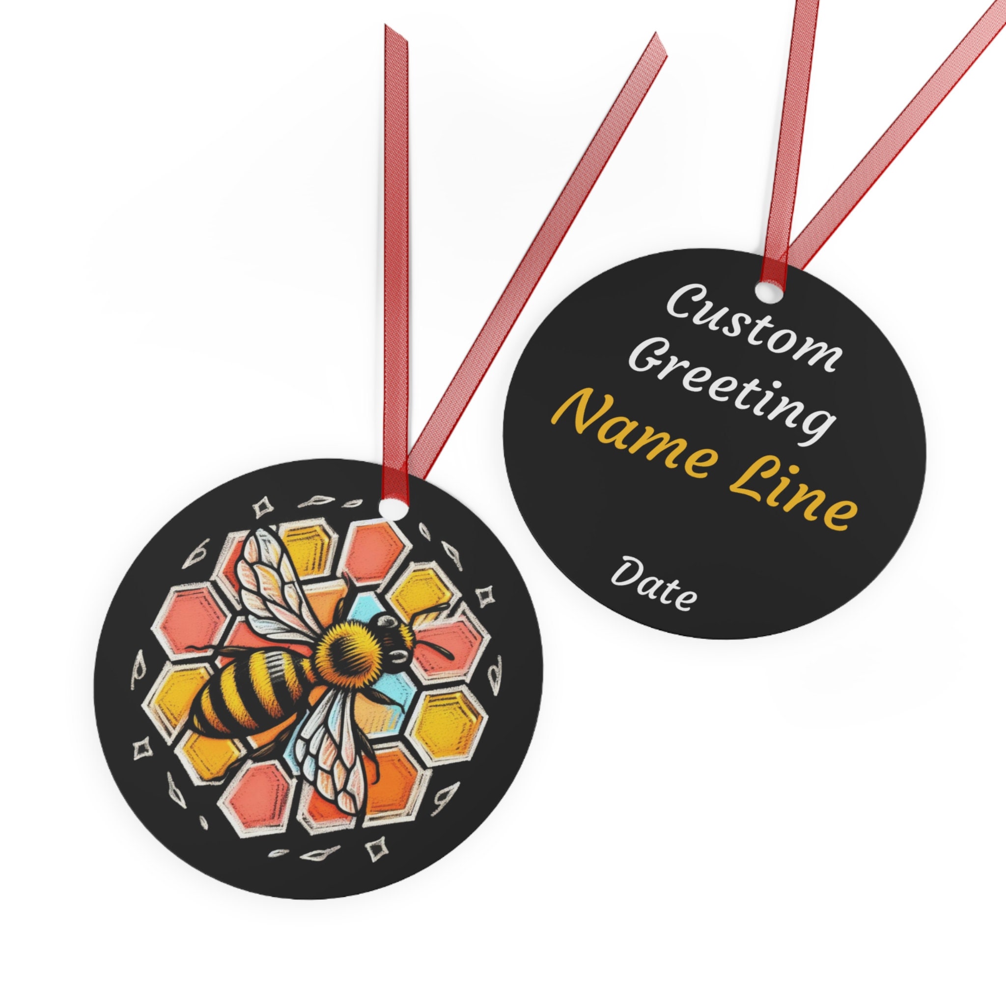 Bee on Honeycomb Original Chalk Art Personalized Ornament - Etsy
