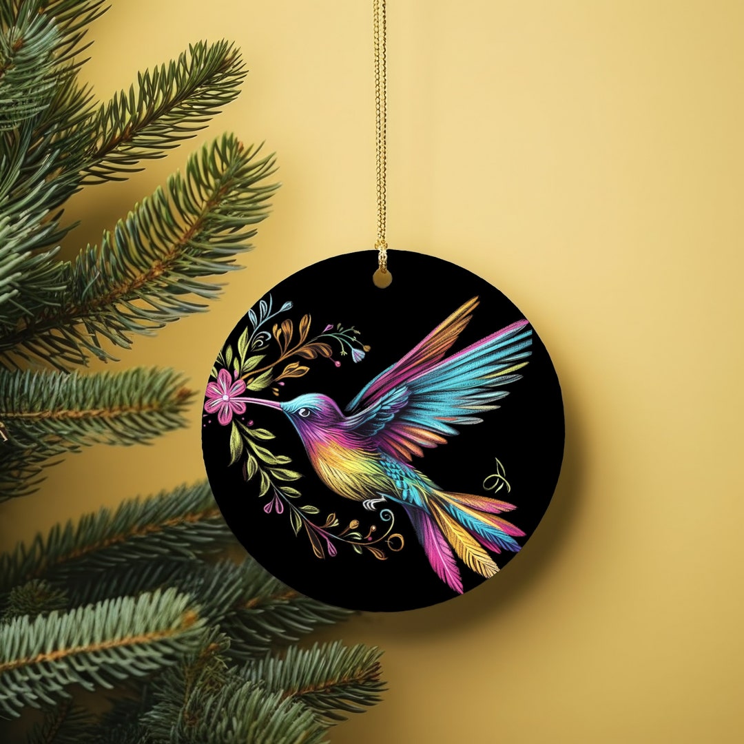Hummingbird Original Chalk Art Personalized Ornament - Etsy