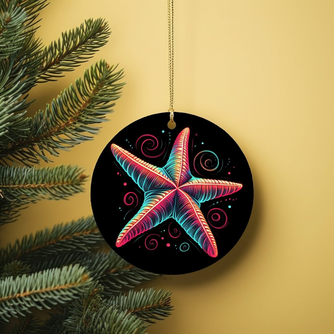 Starfish Original Chalk Art Personalized Ornament - Etsy