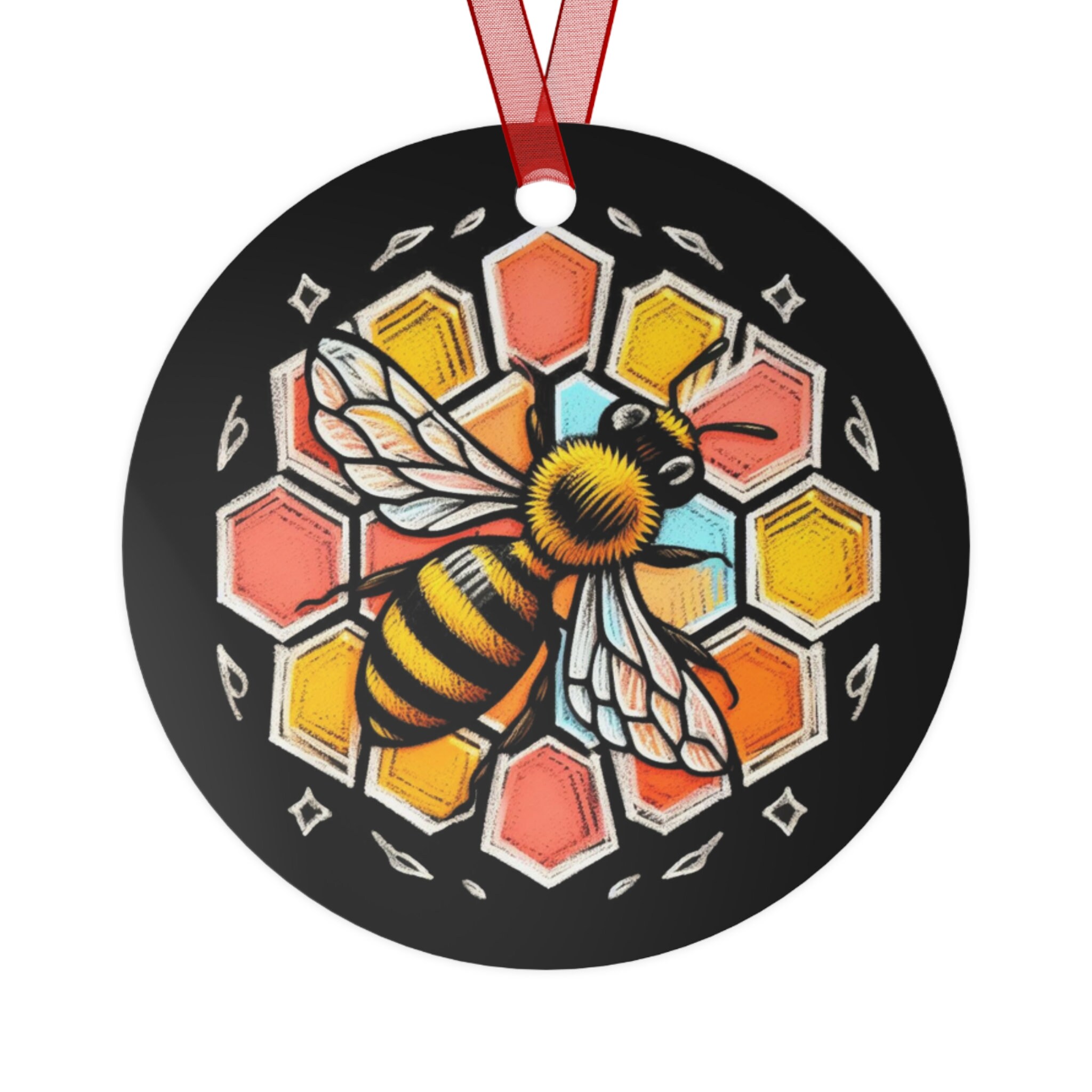 Bee on Honeycomb Original Chalk Art Personalized Ornament - Etsy