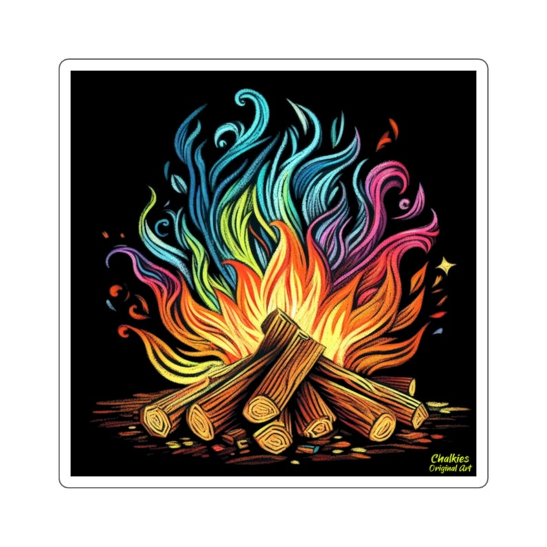 Camping Bonfire Sticker - Etsy