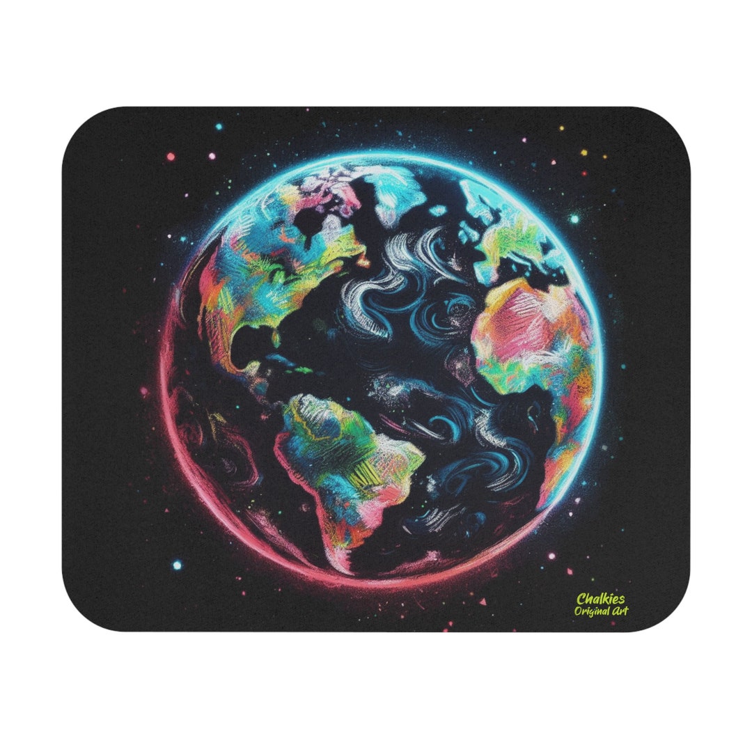 Earth From Space Chalk Art Mouse Pad - Etsy