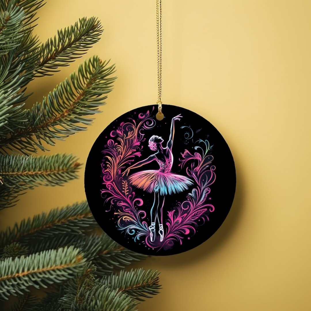 Dancing Ballerina Original Chalk Art Personalized Ornament - Etsy