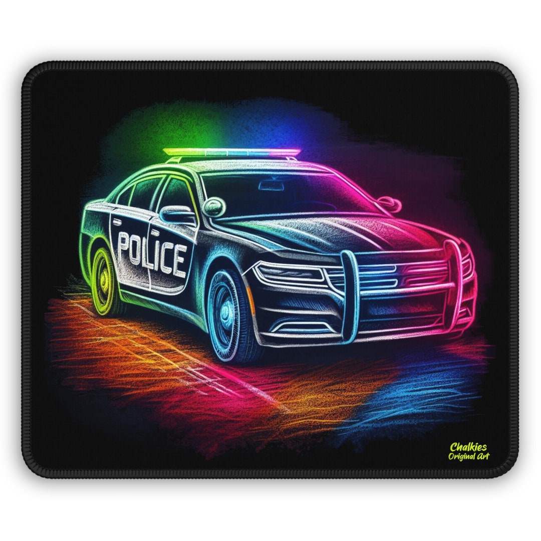 Police Car Chalk Art Gaming Mouse Pad - Etsy