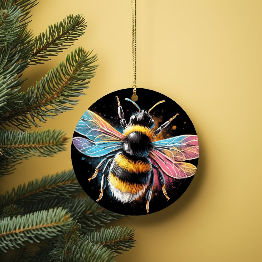 Bumblebee Original Chalk Art Personalized Ornament - Etsy