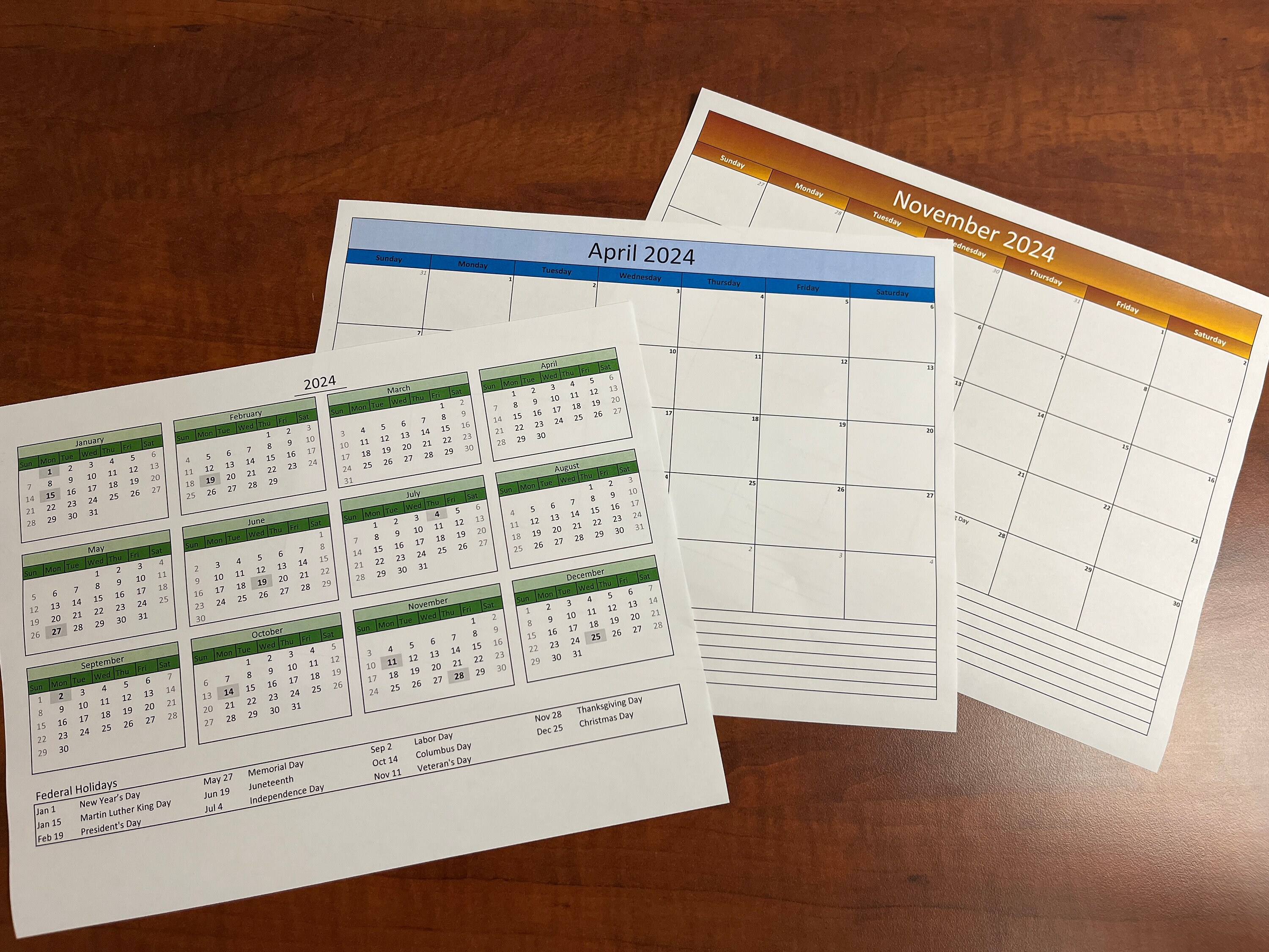 Forever Printable Calendar | Simple Excel Spreadsheet | Digital ...