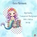 Mermaid Clipart Bundle Watercolor Cute Mermaid Clipart Png Sea Life ...