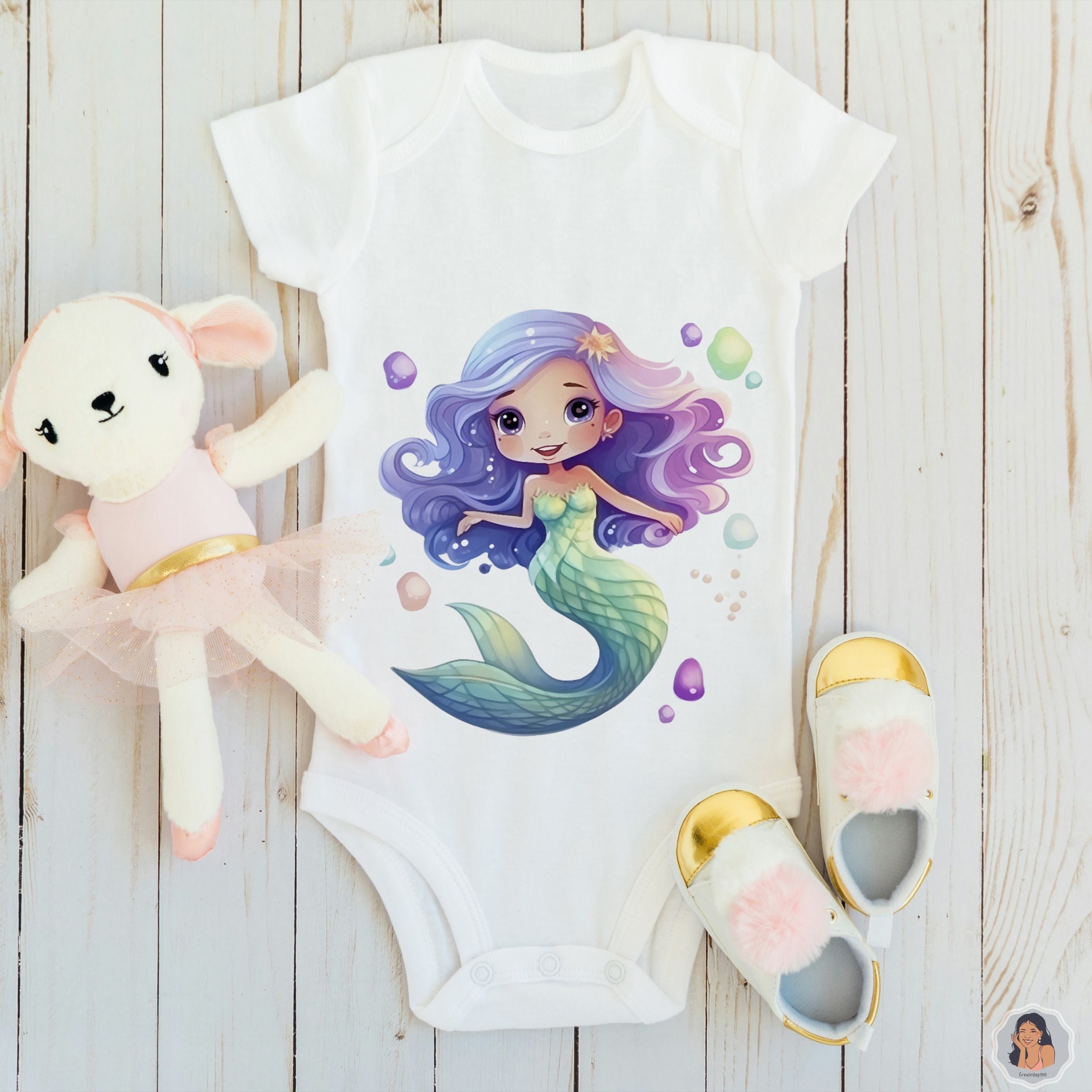 Mermaid Clipart Bundle Watercolor Cute Mermaid Clipart Png Sea Life ...