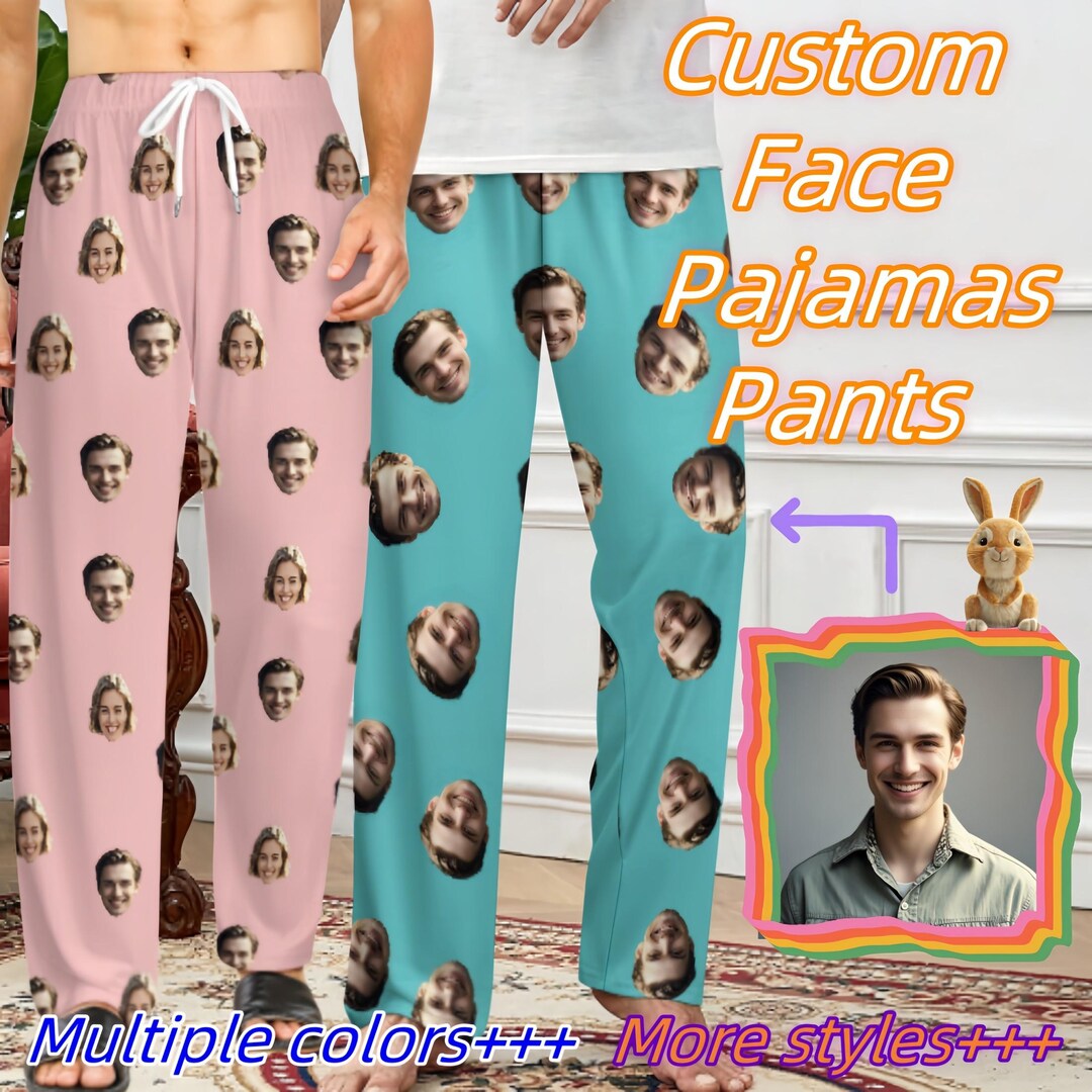 Custom Pajama Pants, Custom Face Pajama Pants for Women Men ...