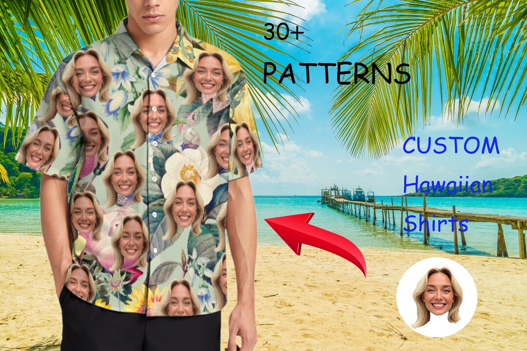 Custom Hawaii Shirt With Face, Personalized Hawaiian Shirt, Custom ...