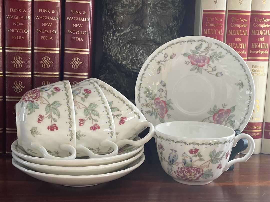 Set of 4 Birds of Paradise Minton Tea Cups and Saucers - Etsy