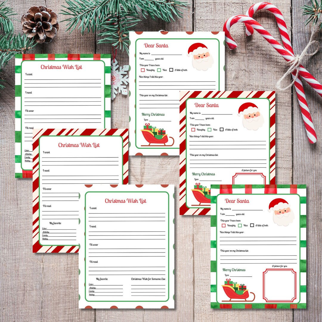 Christmas Bundle, Santa Letter, Christmas Wish List, Printable - Etsy