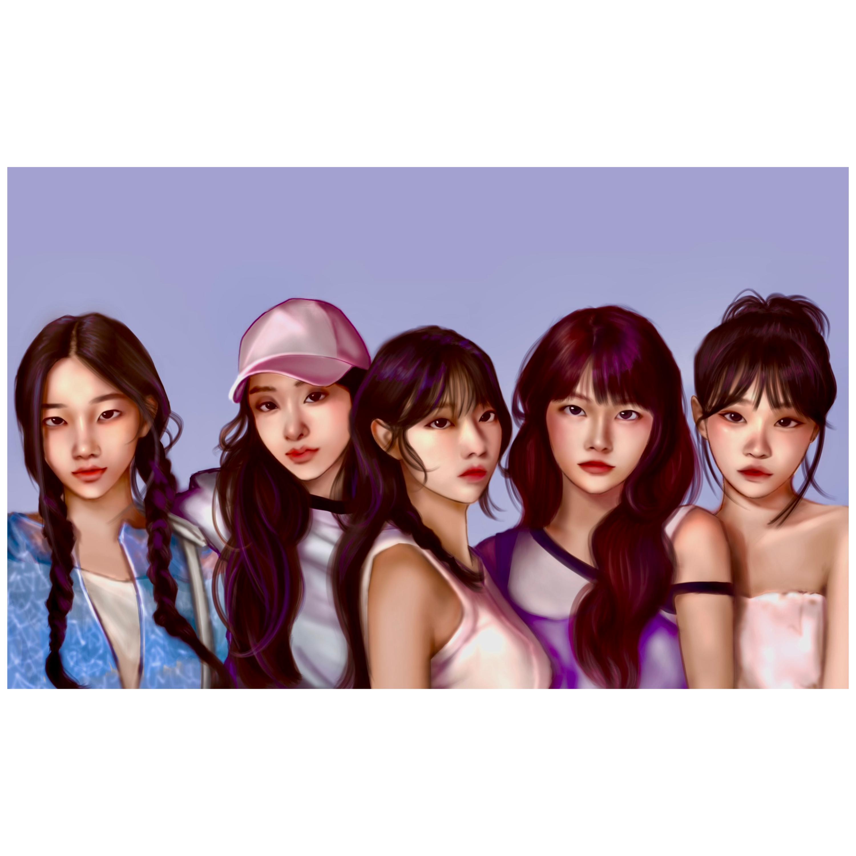 LE SSERAFIM Art Print OT5 Kazuha Yunjin Sakura Eunchae Chaewon ...