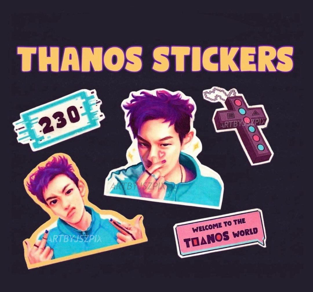 THANOS Art Sticker SET (5) | Player 230 the Legend Thanos Designs ...