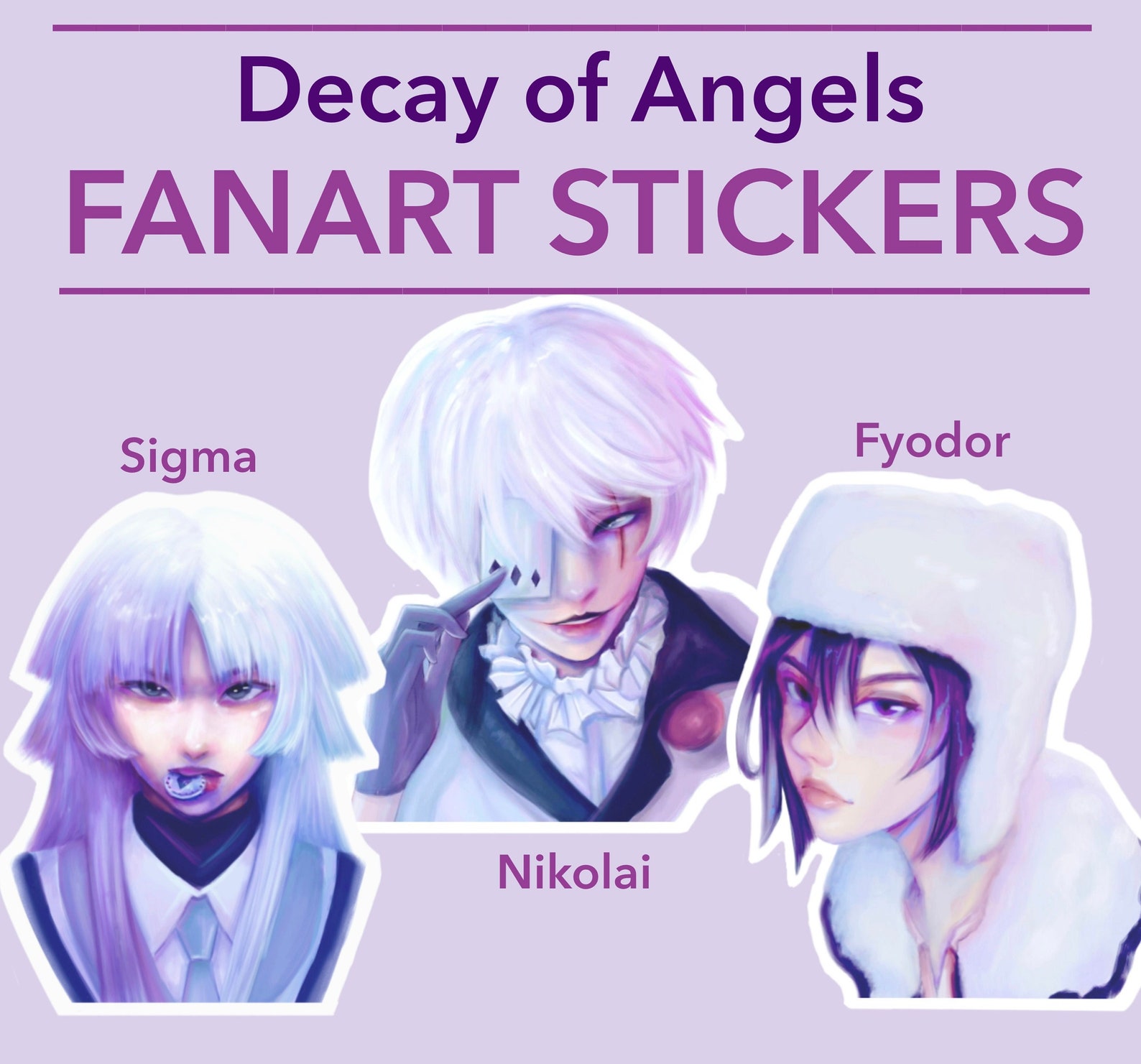 BSD Decay of Angels Fanart Gloss Stickers Bungo Stray Dogs Sigma ...