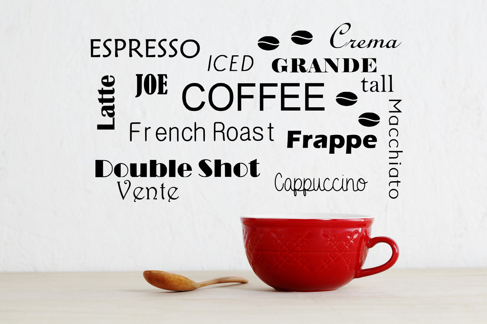 Coffee Shop Word Collage Wall Decal Sticker Decor Mocha Expresso Joe ...