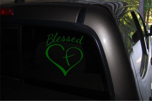 Blessed Cross Vinyl Window Decal Auto Bumper Sticker - Etsy