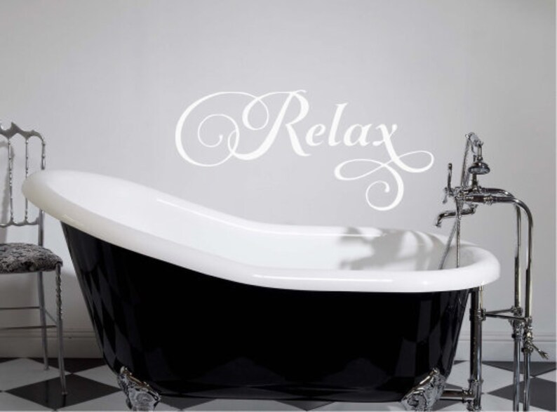 Relax Bathroom Decal Wall Quotes DIY Self-adhesive Sticker Mural Home ...