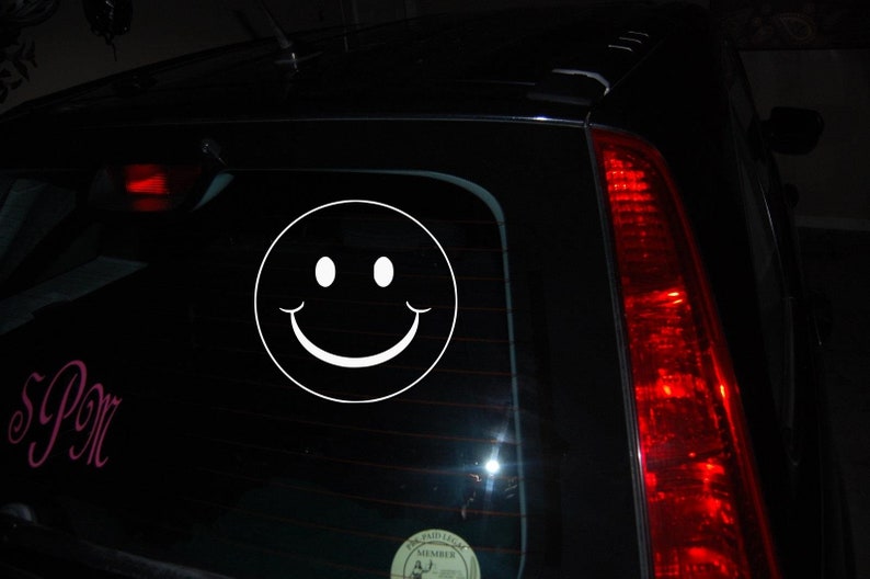 Smiley Face Vinyl Auto Decal Bumper Sticker - Etsy Australia