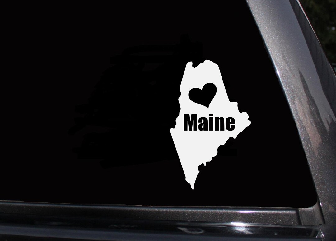 Maine Love State Vinyl Auto Decal Bumper Sticker - Etsy