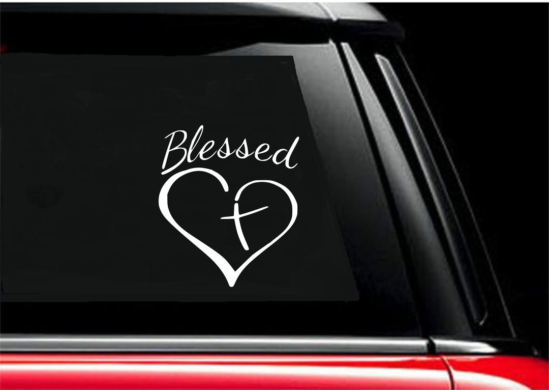 Blessed Cross Vinyl Window Decal Auto Bumper Sticker - Etsy