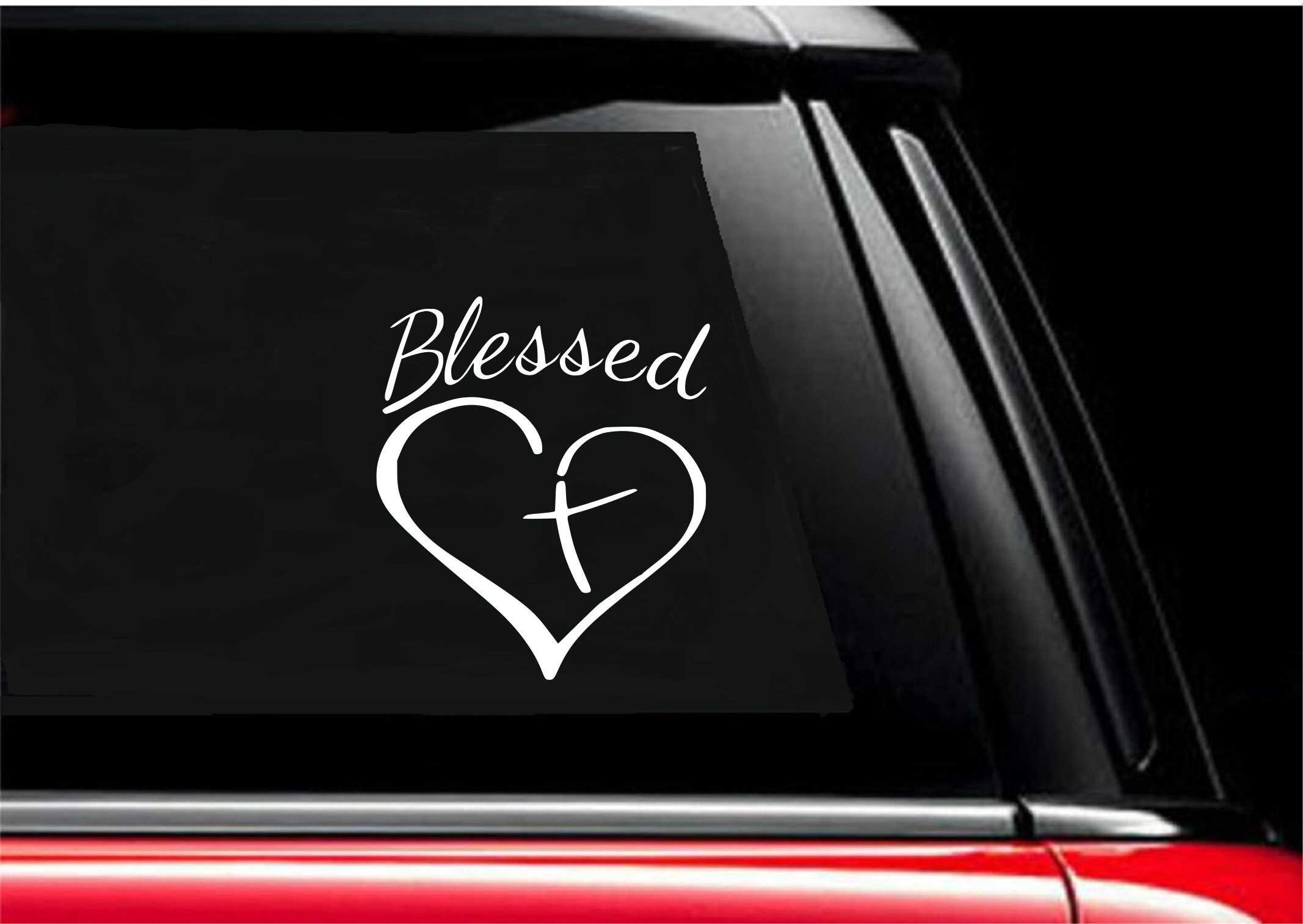 Blessed Cross Vinyl Window Decal Auto Bumper Sticker - Etsy