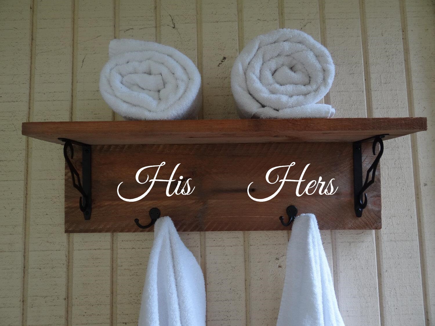 His Hers Vinyl Decal Bathroom Towel Rack Sticker - Etsy