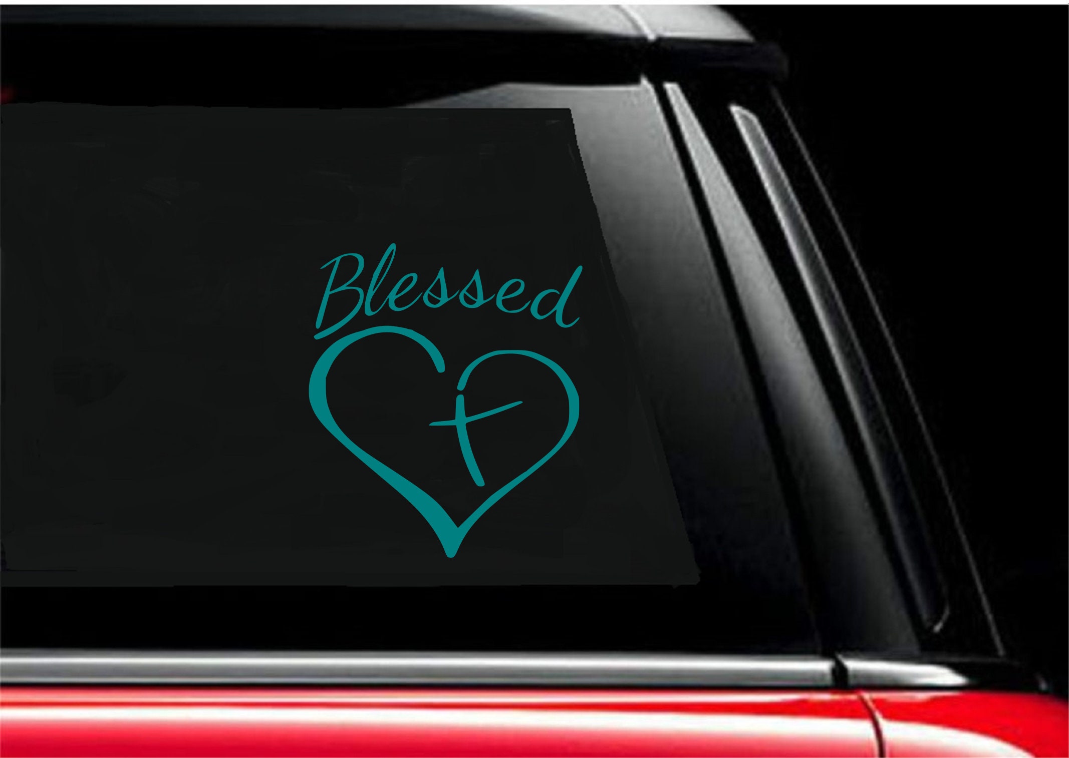 Blessed Cross Vinyl Window Decal Auto Bumper Sticker - Etsy