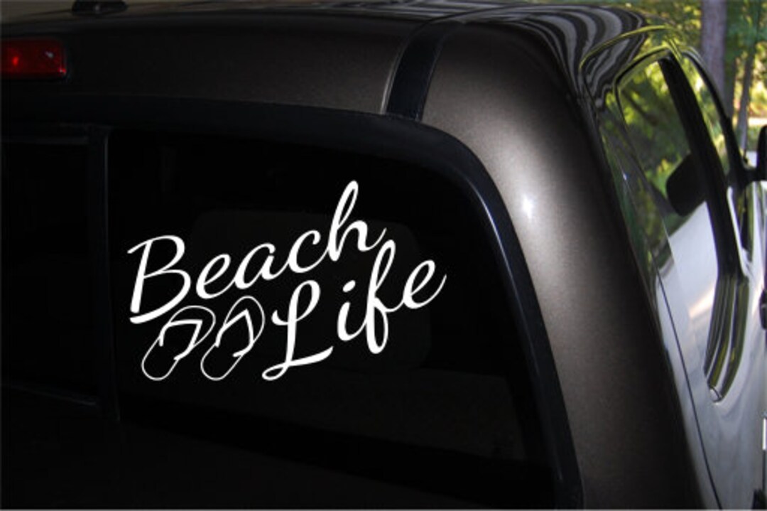 Beach Life Vinyl Decal Auto Bumper Sticker - Etsy