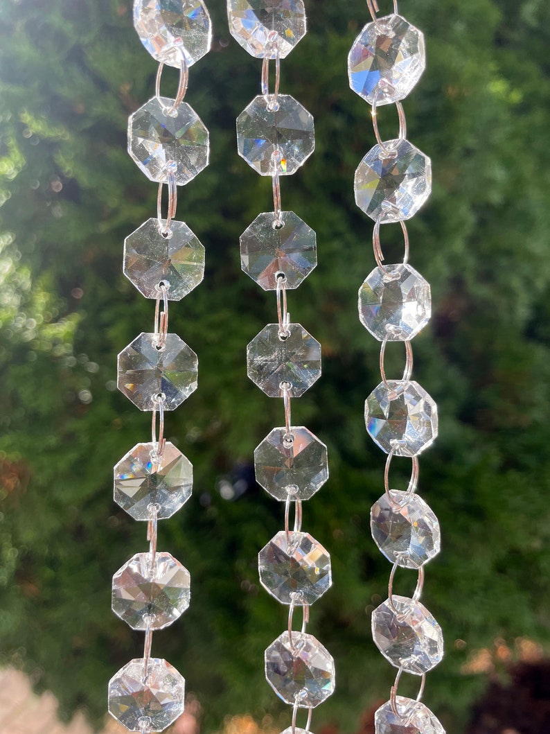 Octagon Crystal Beads Chain (10 Feet), Wedding Decorate, Bead Curtain ...