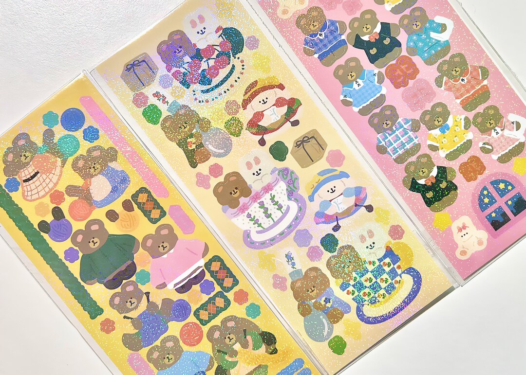 Korean Stickers Sheet Kpop Polco Deco Sticker Shiny - Etsy