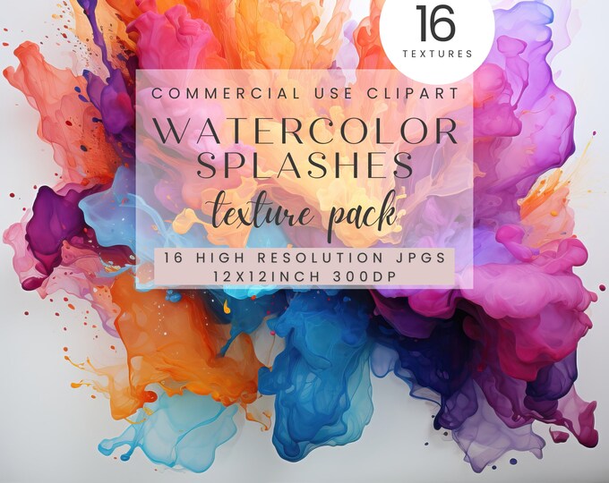 Neutral Watercolor Splashes & Paint Splatter Clipart INSTANT DOWNLOAD ...