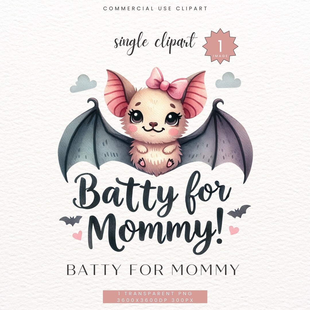 Batty for Mommy, Baby First Halloween Clipart, Romper Clip Art , Cute ...