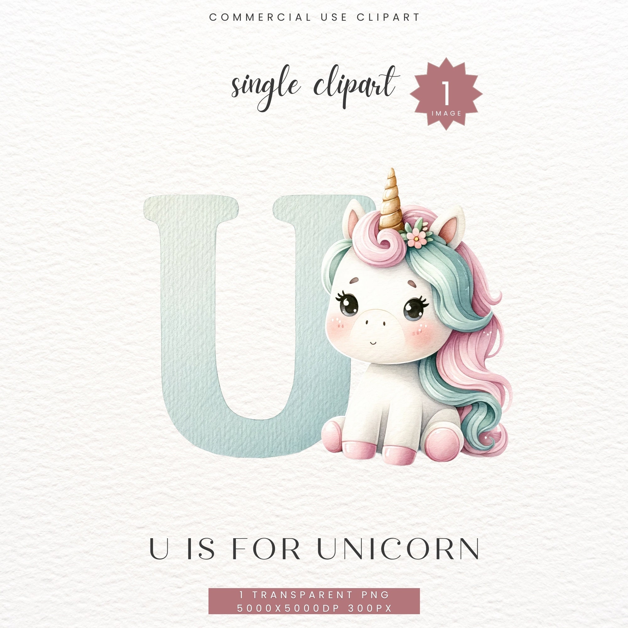 Unicorn Alphabet Clipart, Baby Boy Girl Shower Gift, Nursery Child Room ...