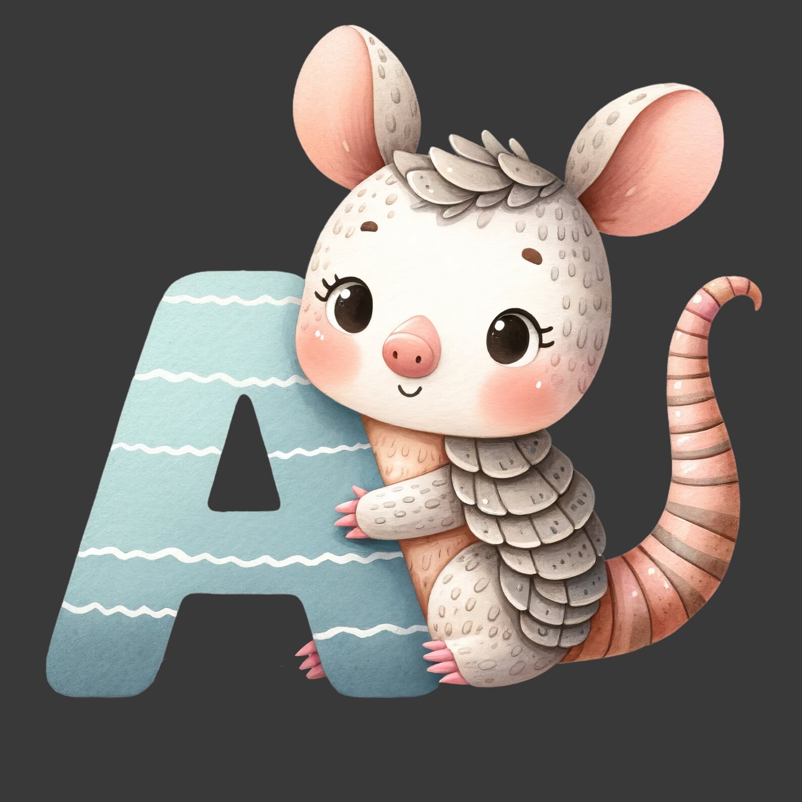 Armadillo Alphabet Clipart, Baby Boy Girl Shower Gift,blue Nursery ...