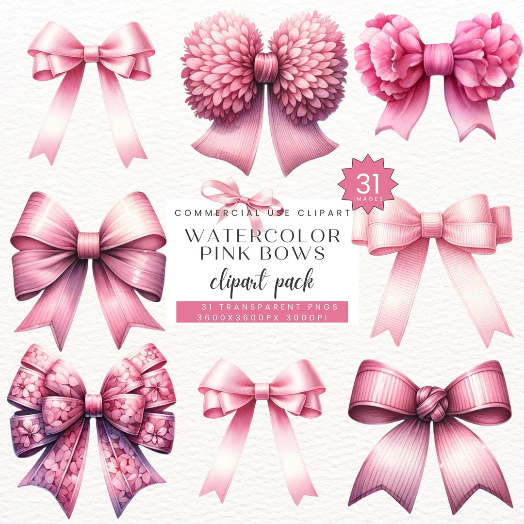 Pink Coquette Bows PNG Cliparts Ribbons, Pink Bow Collage Clip Art ...