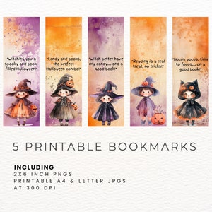 Trick or Treat Bookmarks, Digital Download, Printable, Reading, Book ...