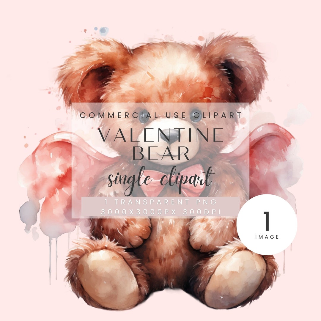 Valentine Clipart, Cute Teddy Bear Clipart PNG, Romantic Sweet ...
