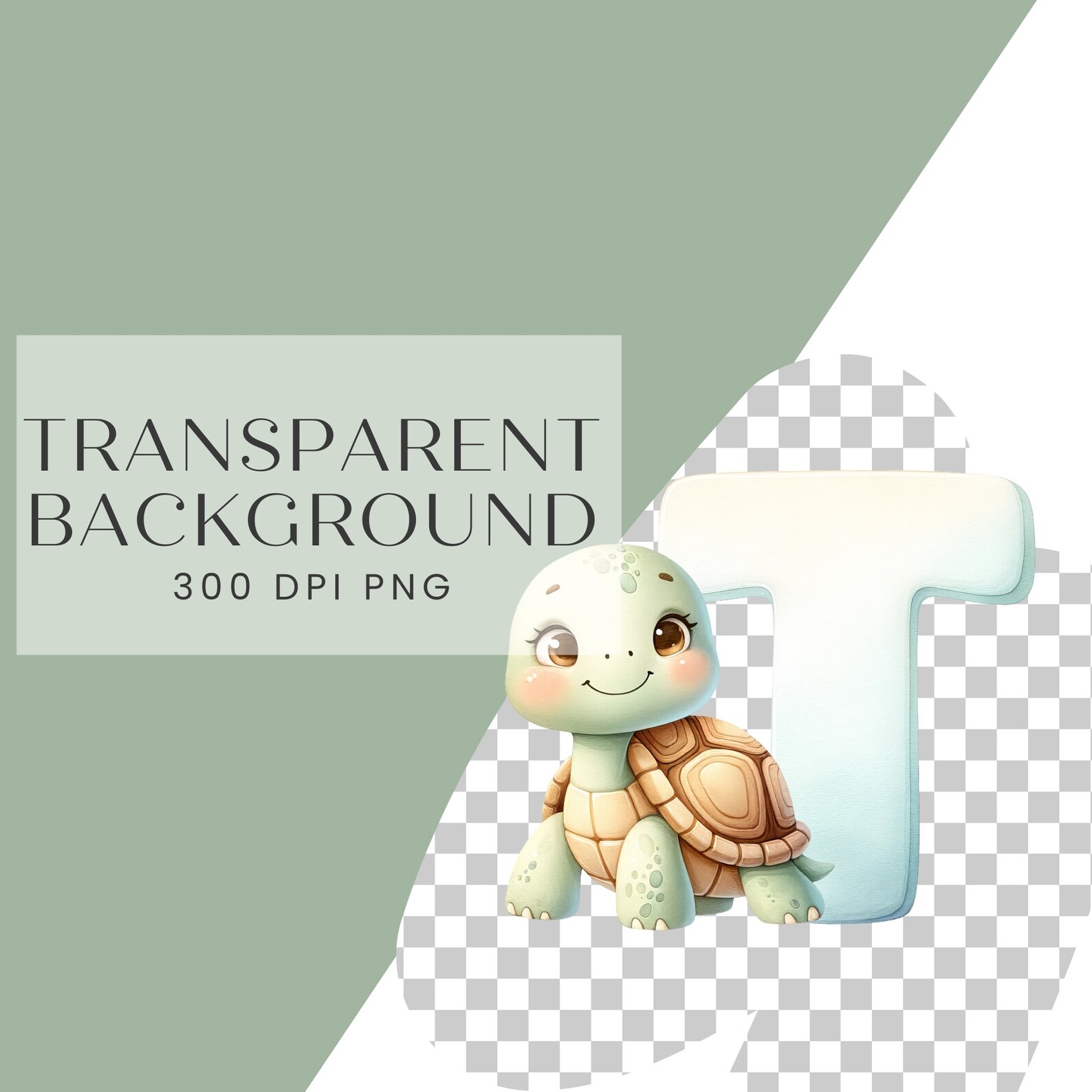 Turtle Alphabet Clipart, Baby Boy Girl Shower Gift, Nursery Child Room ...