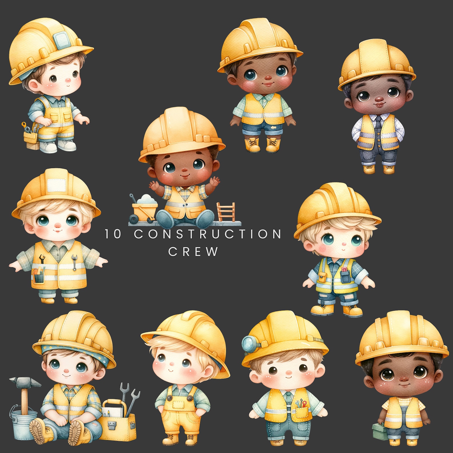 Construction Party Crew Clipart, Dump Truck Birthday Boy Party Clip Art ...