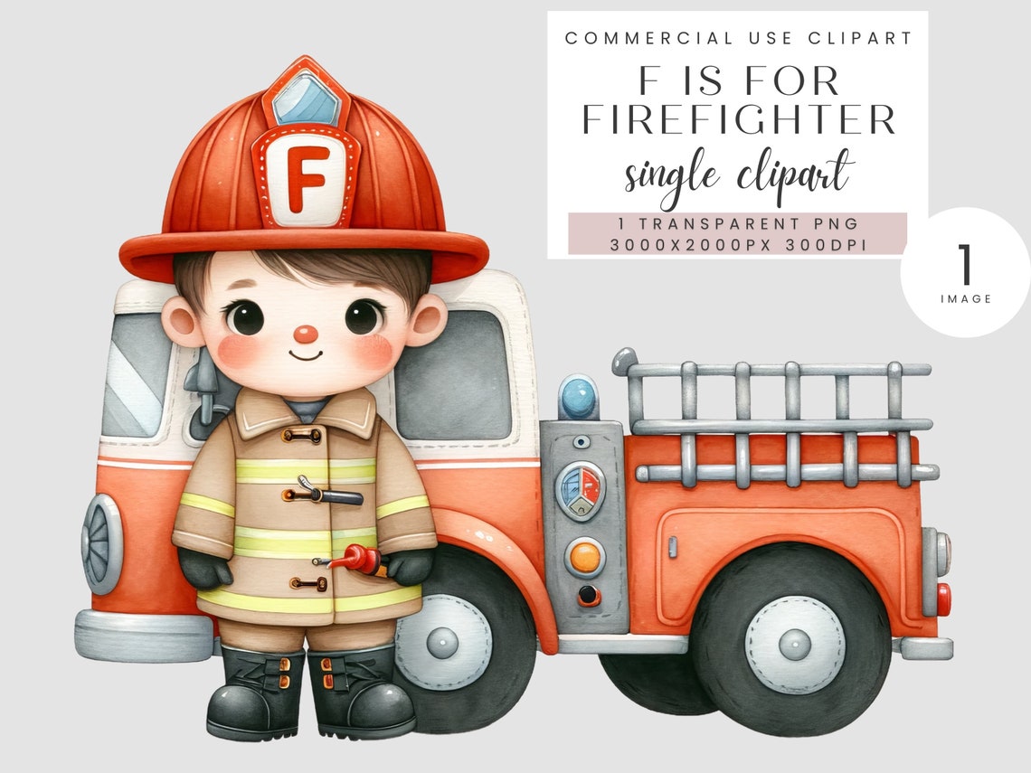 Firefighter Alphabet Clipart, Little Boy Baby Shower Gift, Nursery Kids ...