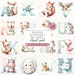 Cute Animal Alphabet Clipart, Watercolor Clip Art Collection, Nursery ...