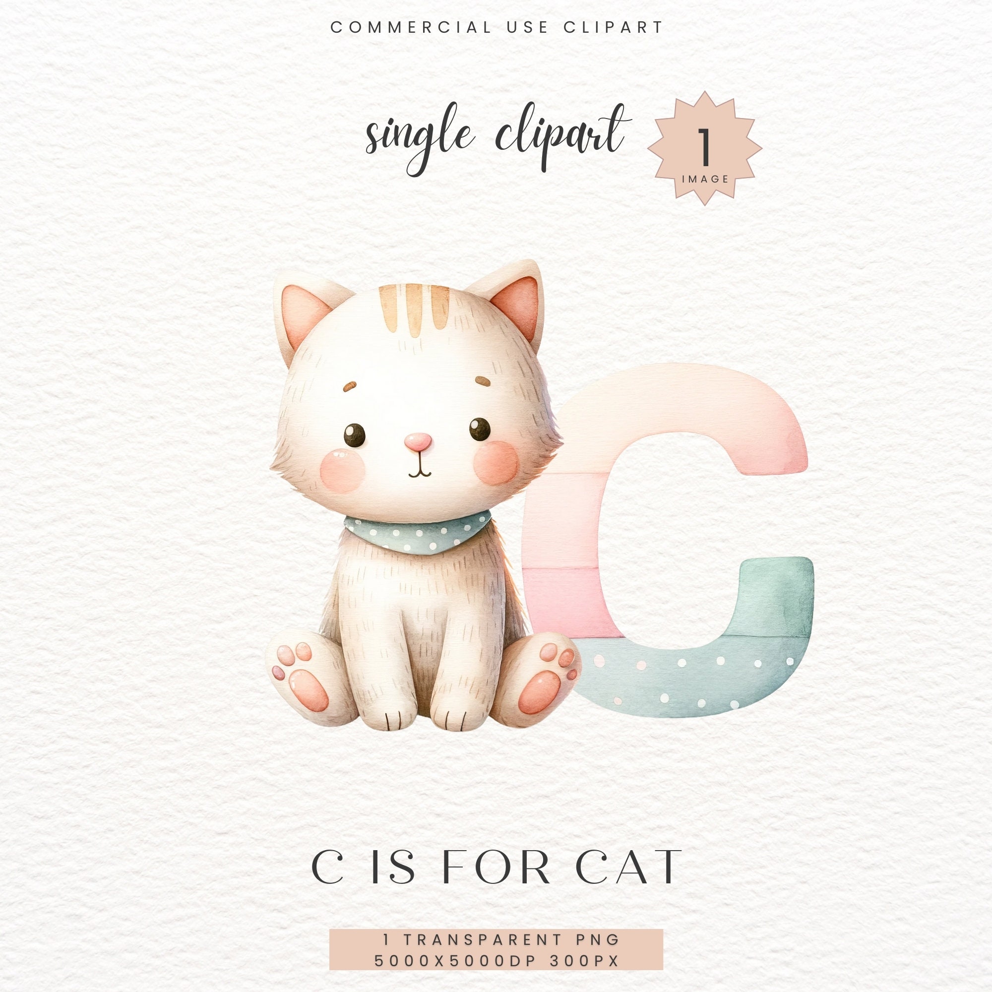 Cat Alphabet Clipart, Baby Boy Girl Shower Gift, Pink Nursery Child ...