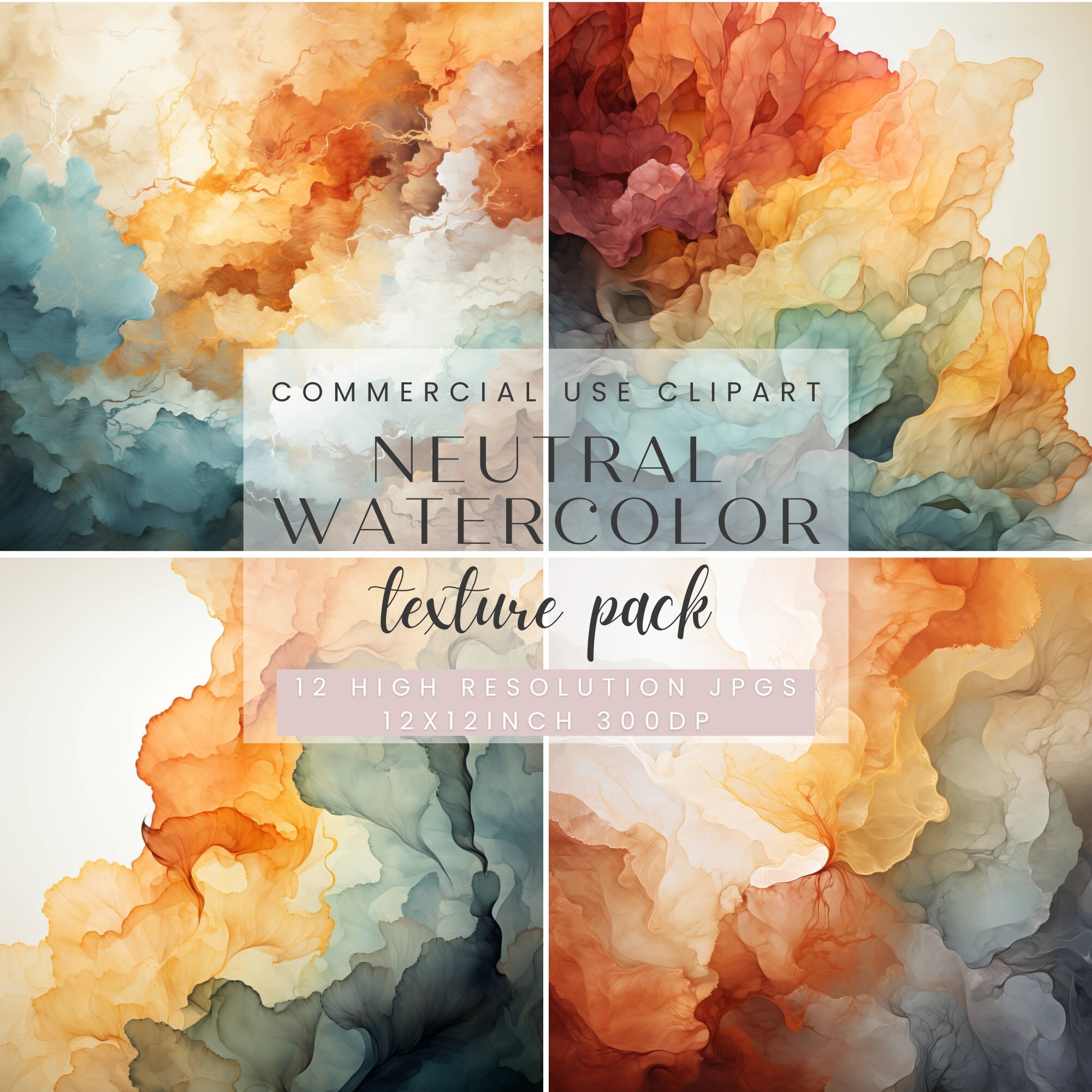 Digital Watercolor Paper Texture Pack, Paper Planner Background Papers ...