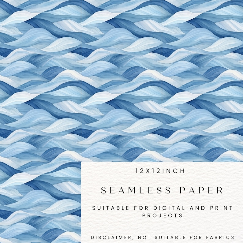 Blue Watercolor Digital Paper, Abstract Pastel Wedding Scrapbook Paper ...