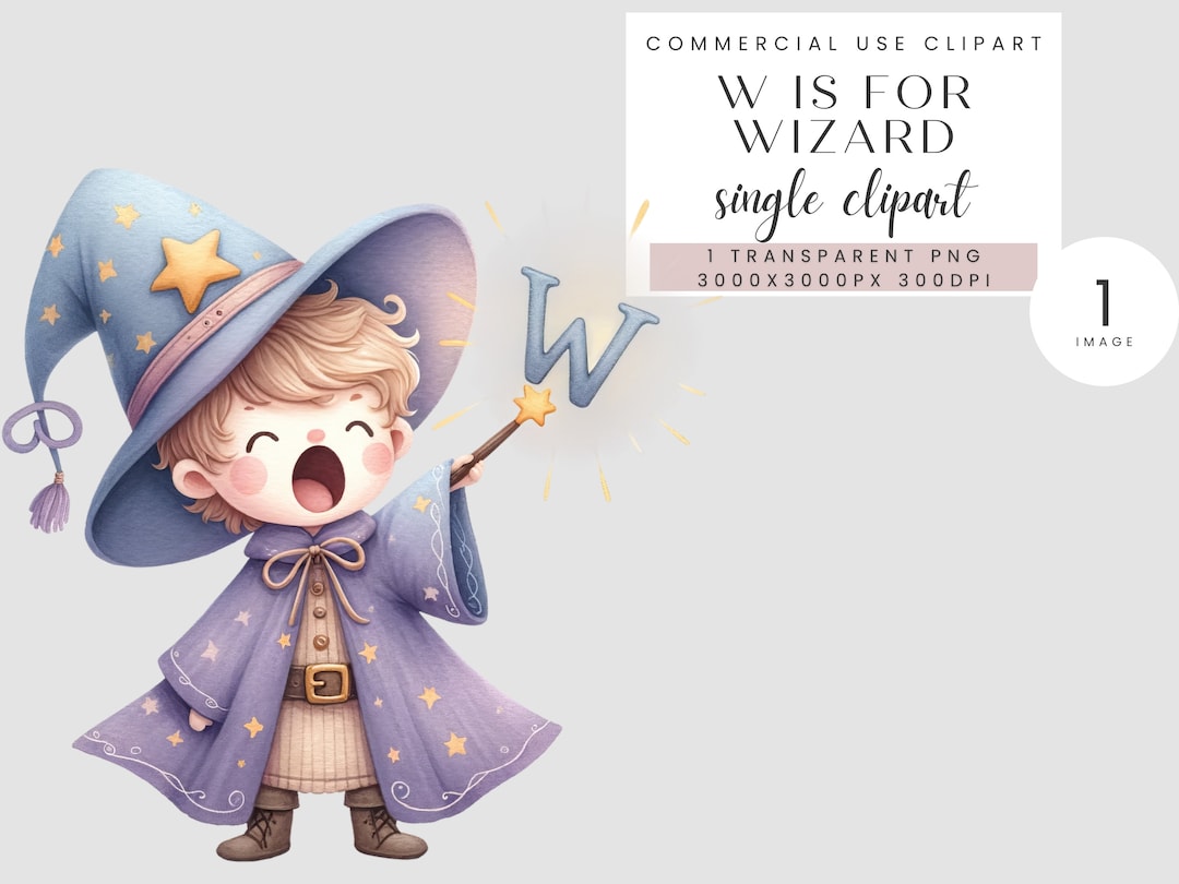 Wizard Alphabet Clipart, Little Boy Baby Shower Gift, Nursery Kids Room ...